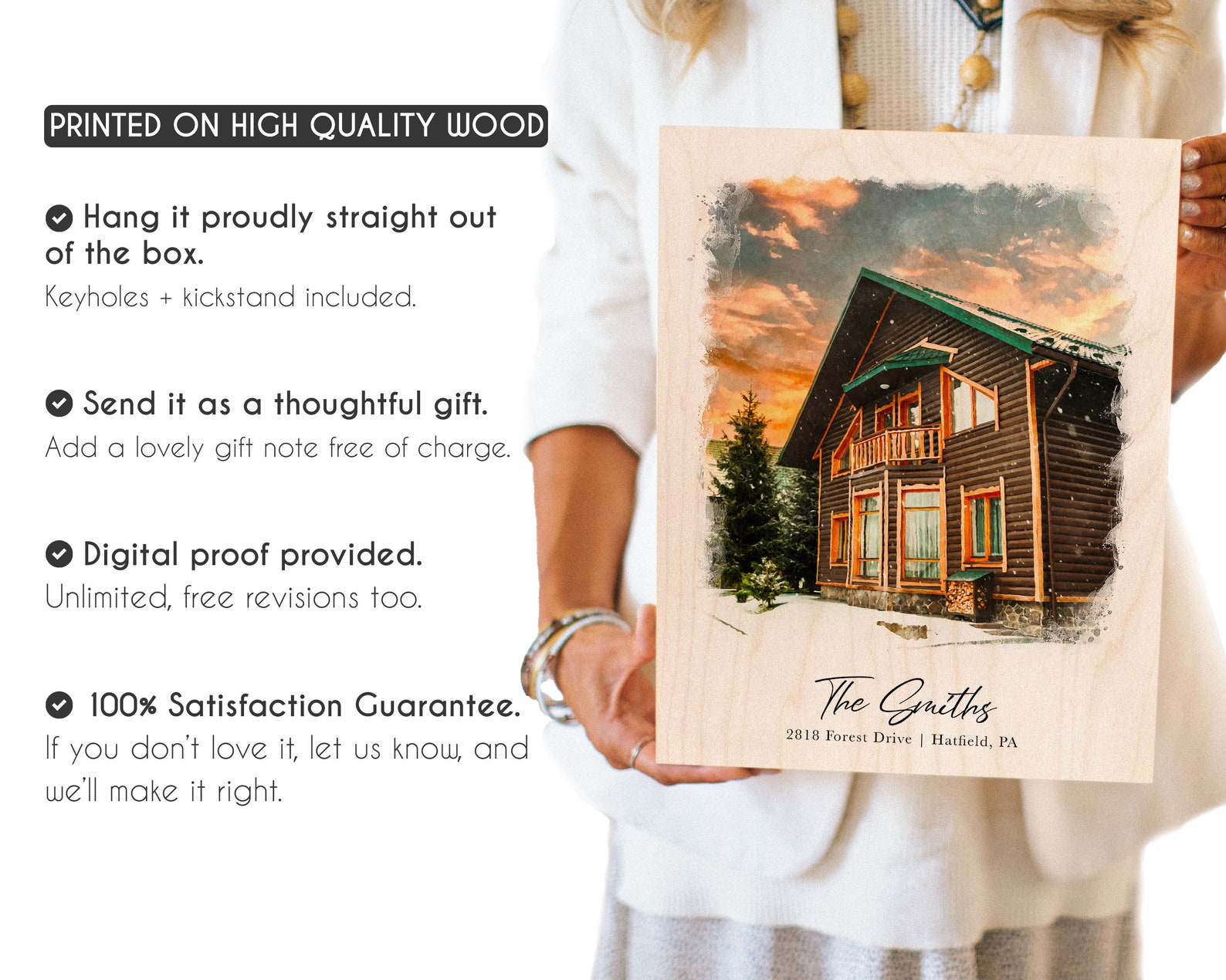 Custom Home Portrait Housewarming Gift First Home Gift Drawing From ...