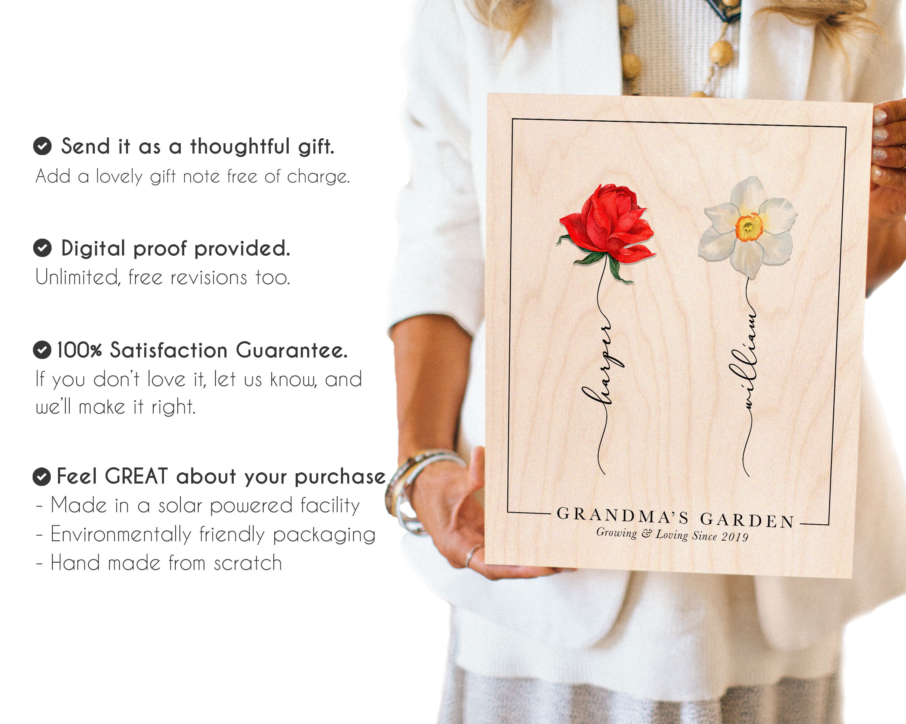 Grandmas Garden Birth Flower Sign Mothers Day Grammy Garden - Etsy