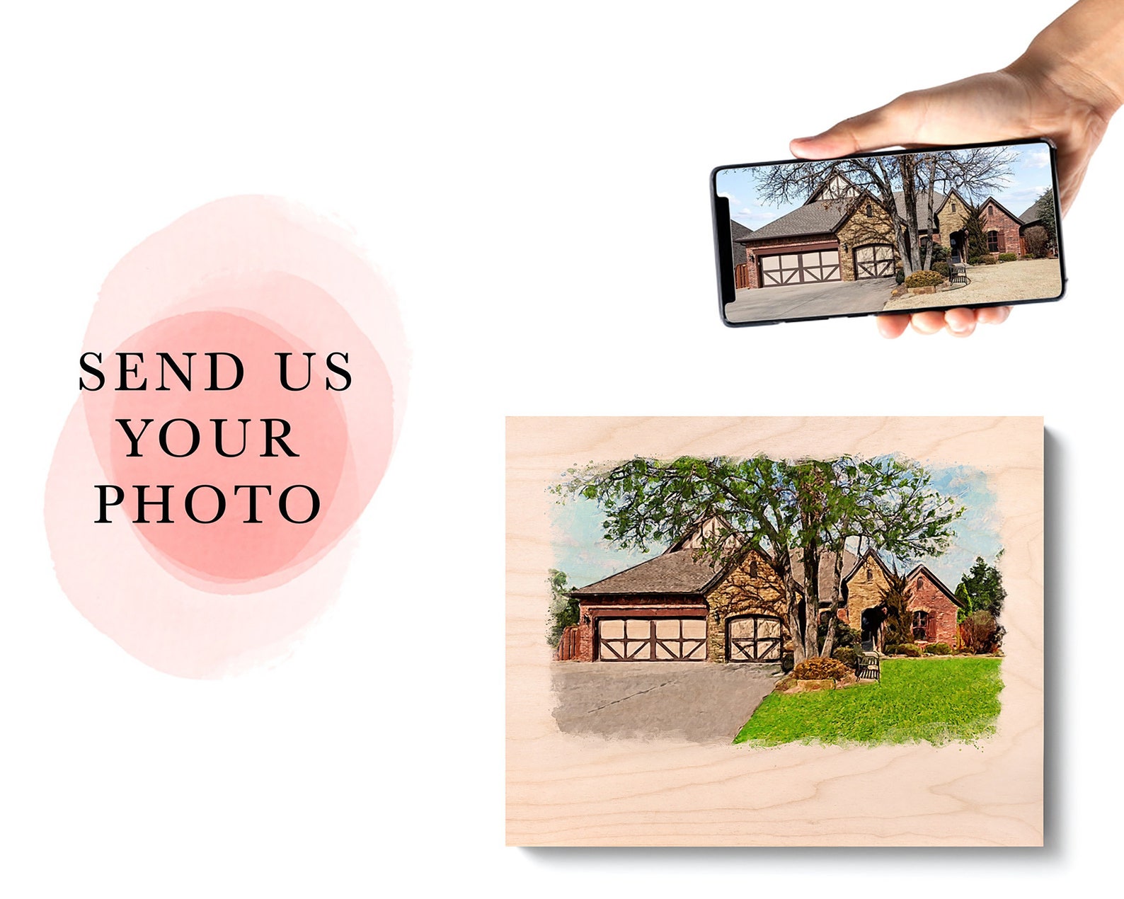 Custom Home Portrait Housewarming Gift First Home Gift Drawing From ...