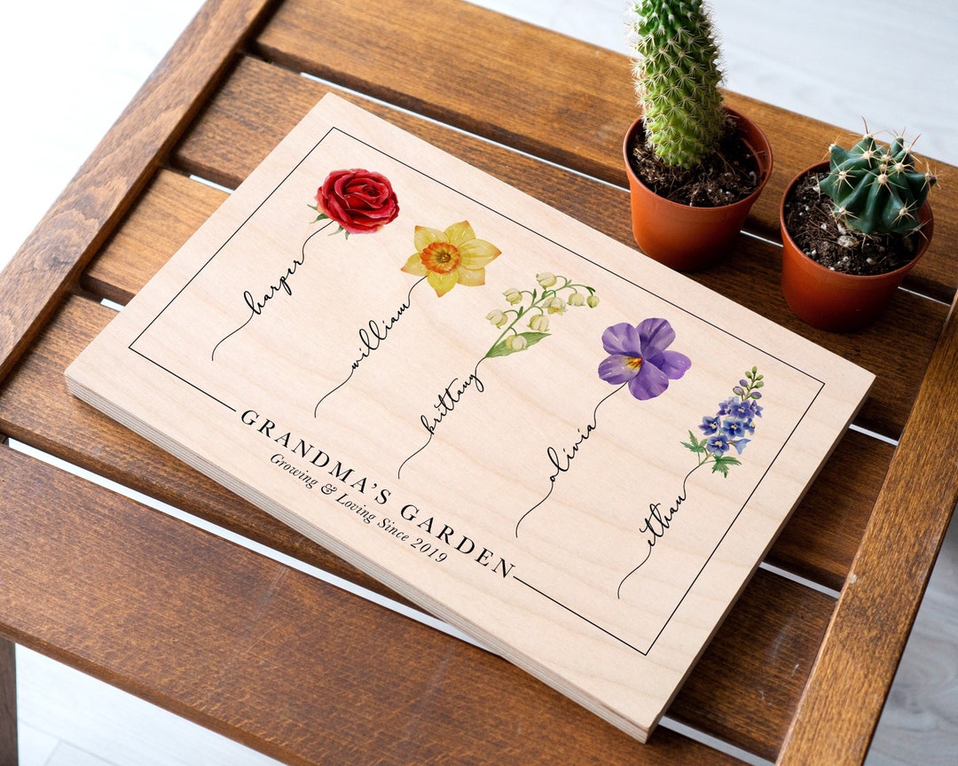 Nanas Garden Sign Wooden Grandma Flower Sign Grammys Flowers Mother's ...