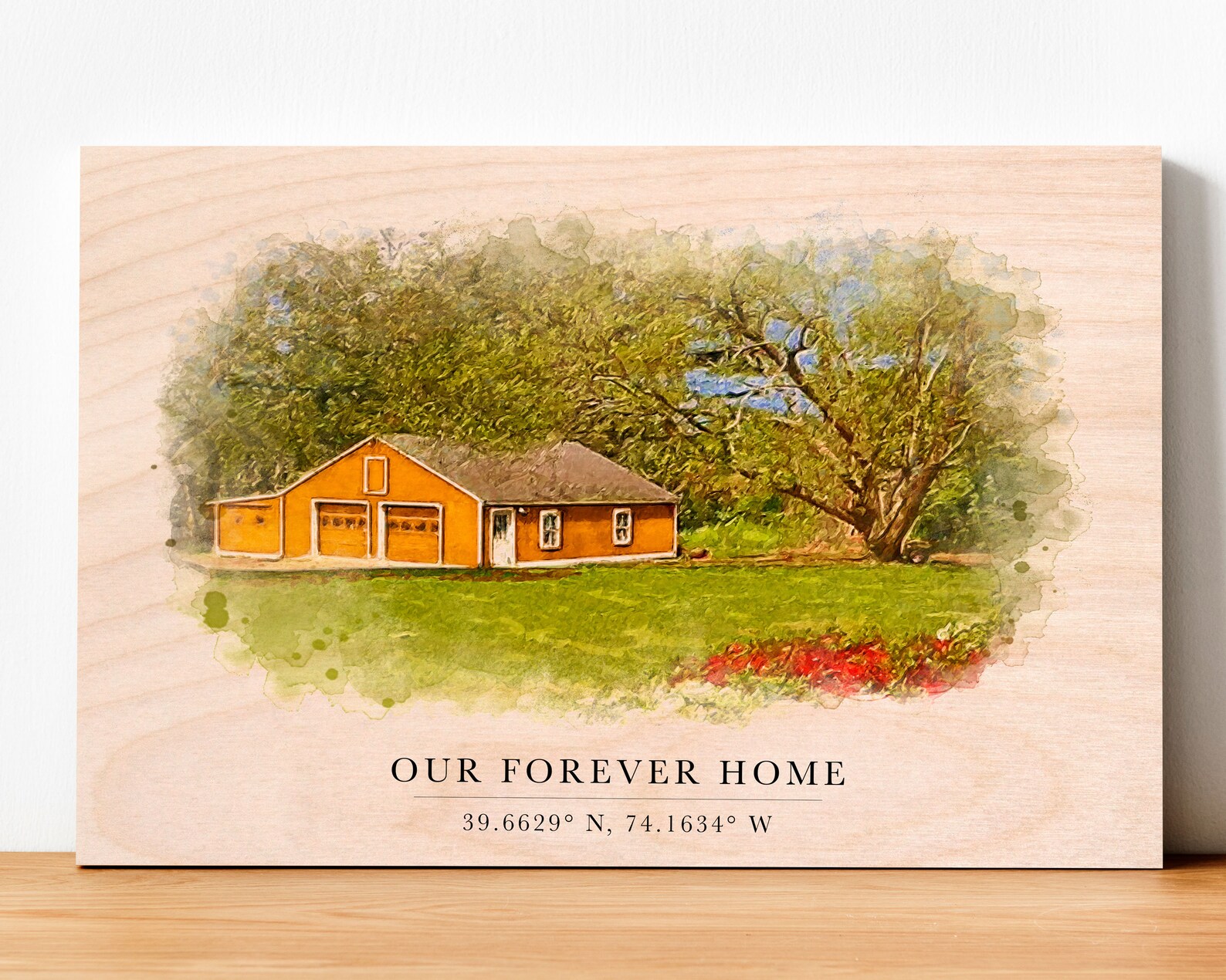 New Home Housewarming Gift Custom House Portrait Print on Wood - Etsy