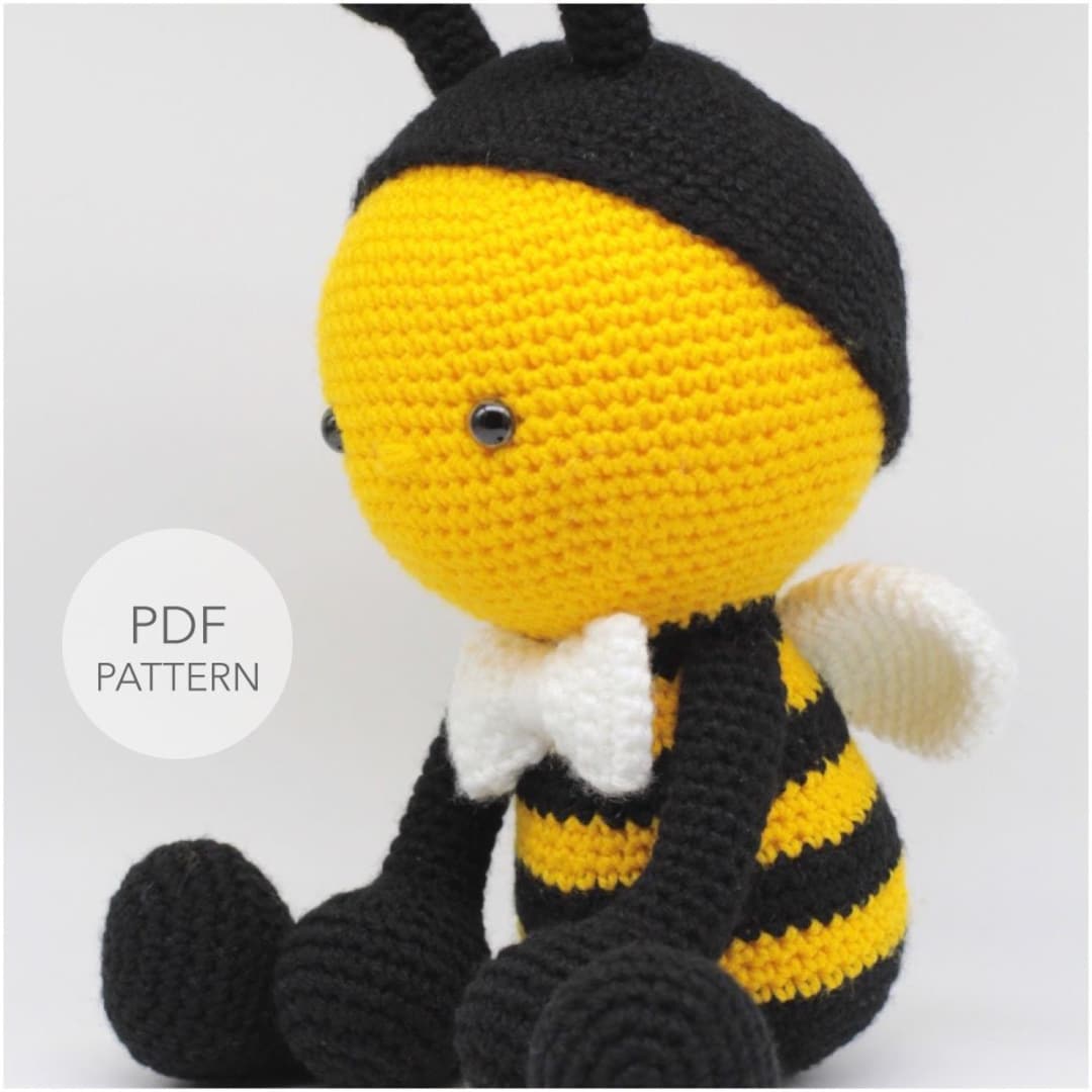 Crochet Amigurumi Bumblebee Pattern: Stuffed Animal Toy (PDF) - Etsy