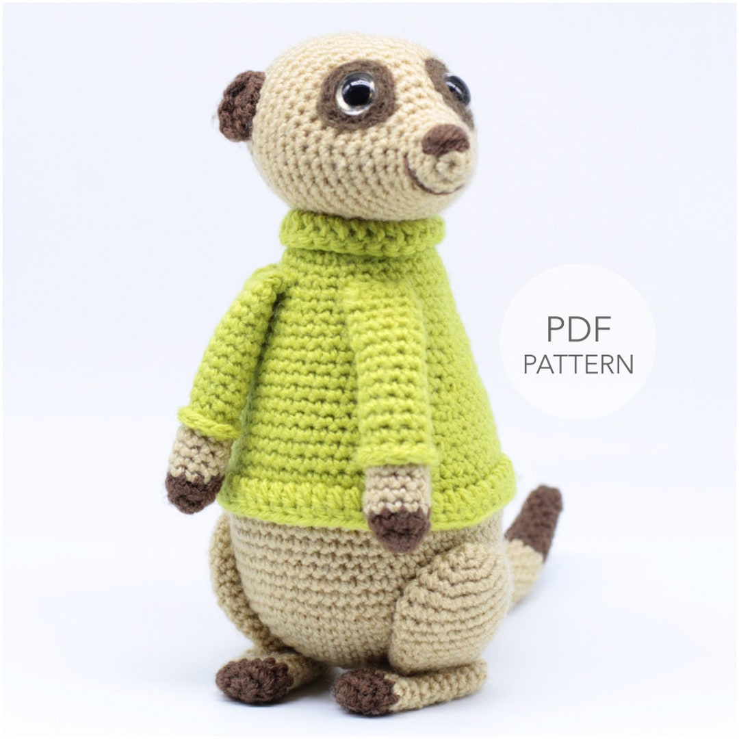 Crochet Amigurumi Meerkat PATTERN ONLY, Simeon, Pdf Stuffed Animal Toy ...