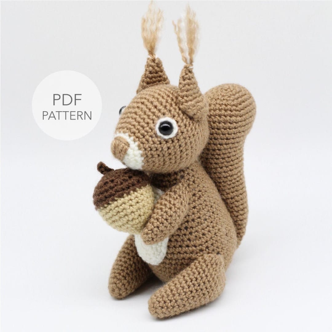 Crochet Squirrel Amigurumi Pattern: Chester Stuffed Animal (PDF Pattern ...