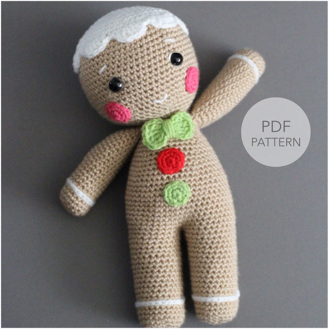 Crochet Amigurumi Gingerbread Man PATTERN ONLY, Christmas Gingerbread ...