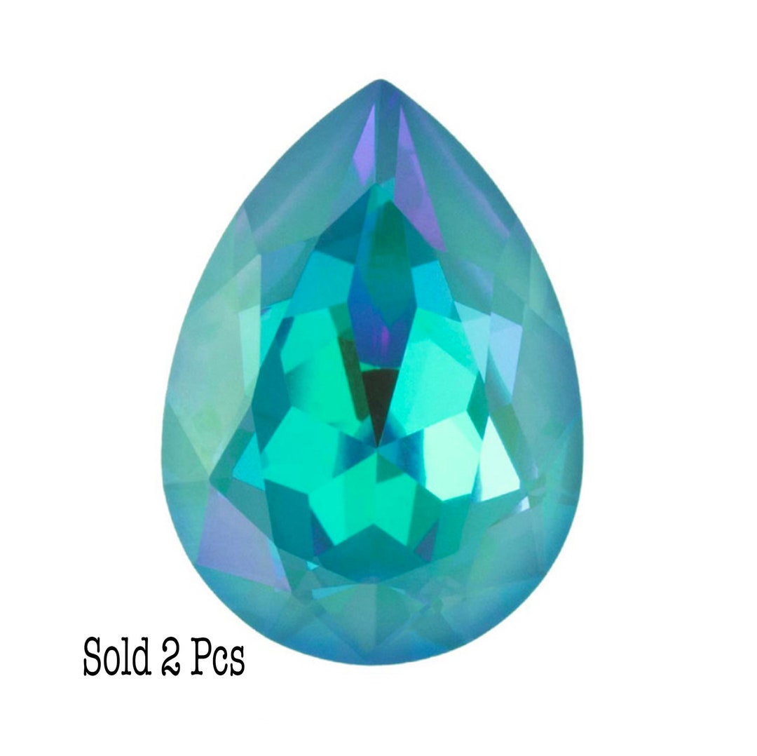14x10mm Swarovski Pear Fancy Stone, Laguna Delite, Swarovski 4320 ...