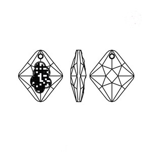 26mm, Swarovski, Growing Rhombus, Crystal, Pendant, 6926, Crystal Druzy ...
