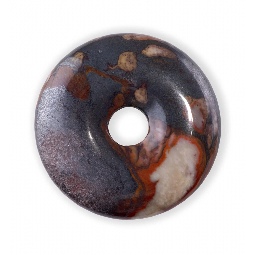 Tiger Iron- 40mm Gemstone Donut - Healing Crystal - Gemstone Pendant ...