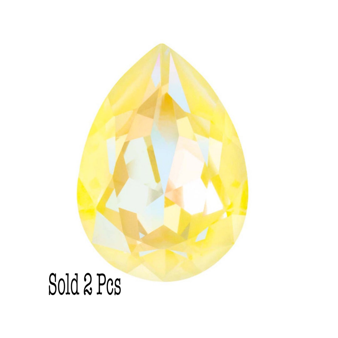 14x10mm Swarovski Pear Fancy Stone, Sunshine Delite, Swarovski 4320 ...