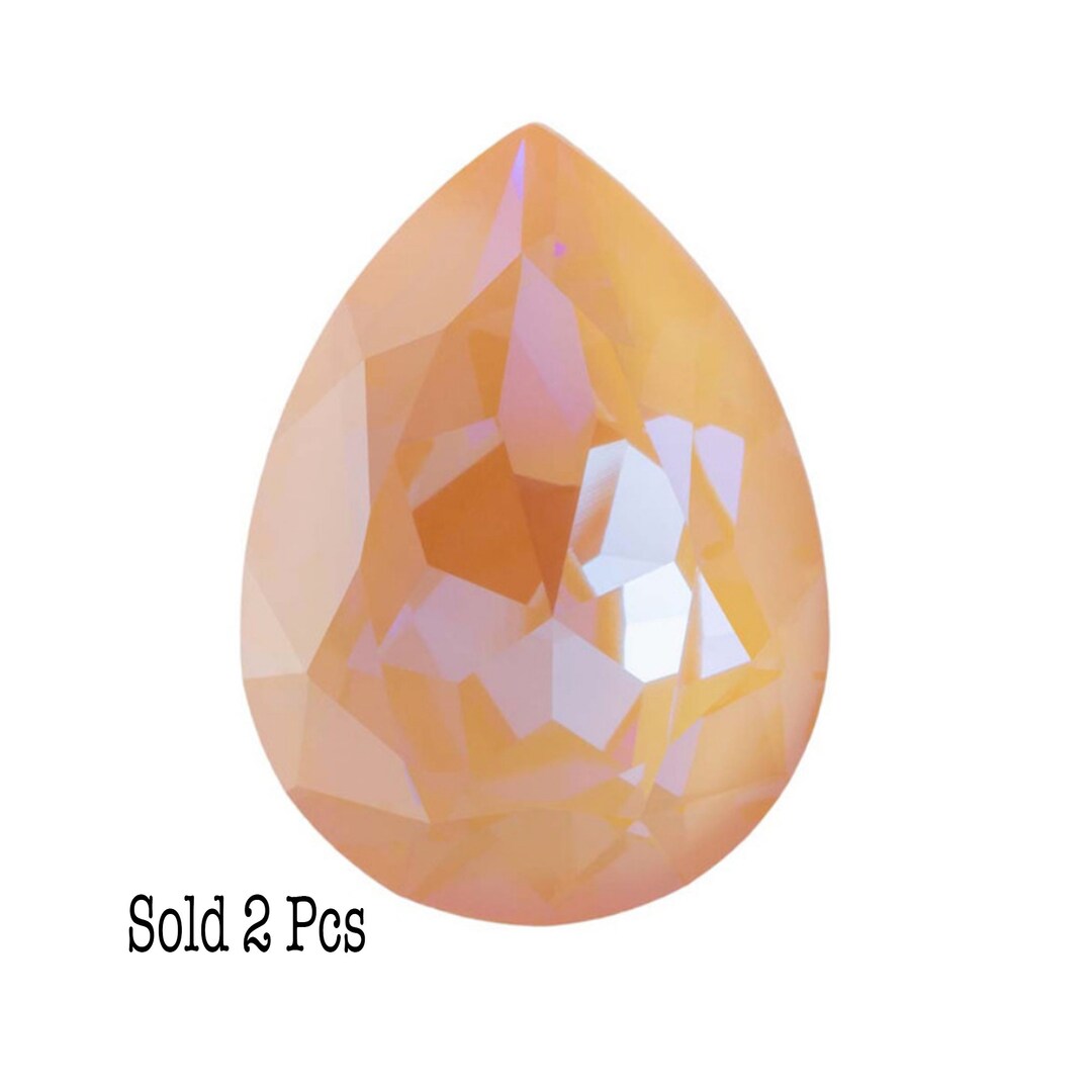 14x10mm Swarovski Pear Fancy Stone, Peach Delite, Style 4320, Teardrop ...