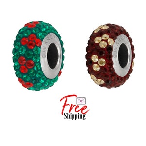 Swarovski Becharmed Christmas Beads, Pave, Crystal, Christmas Beads, European Bracelets, DIY ...