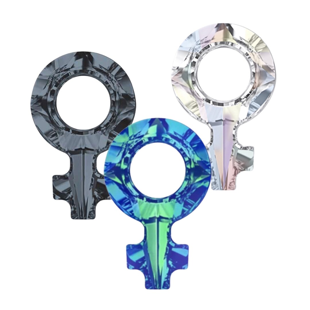 Swarovski Female Symbol Pendant 30mm: Bermuda Blue, Crystal AB, Silver ...