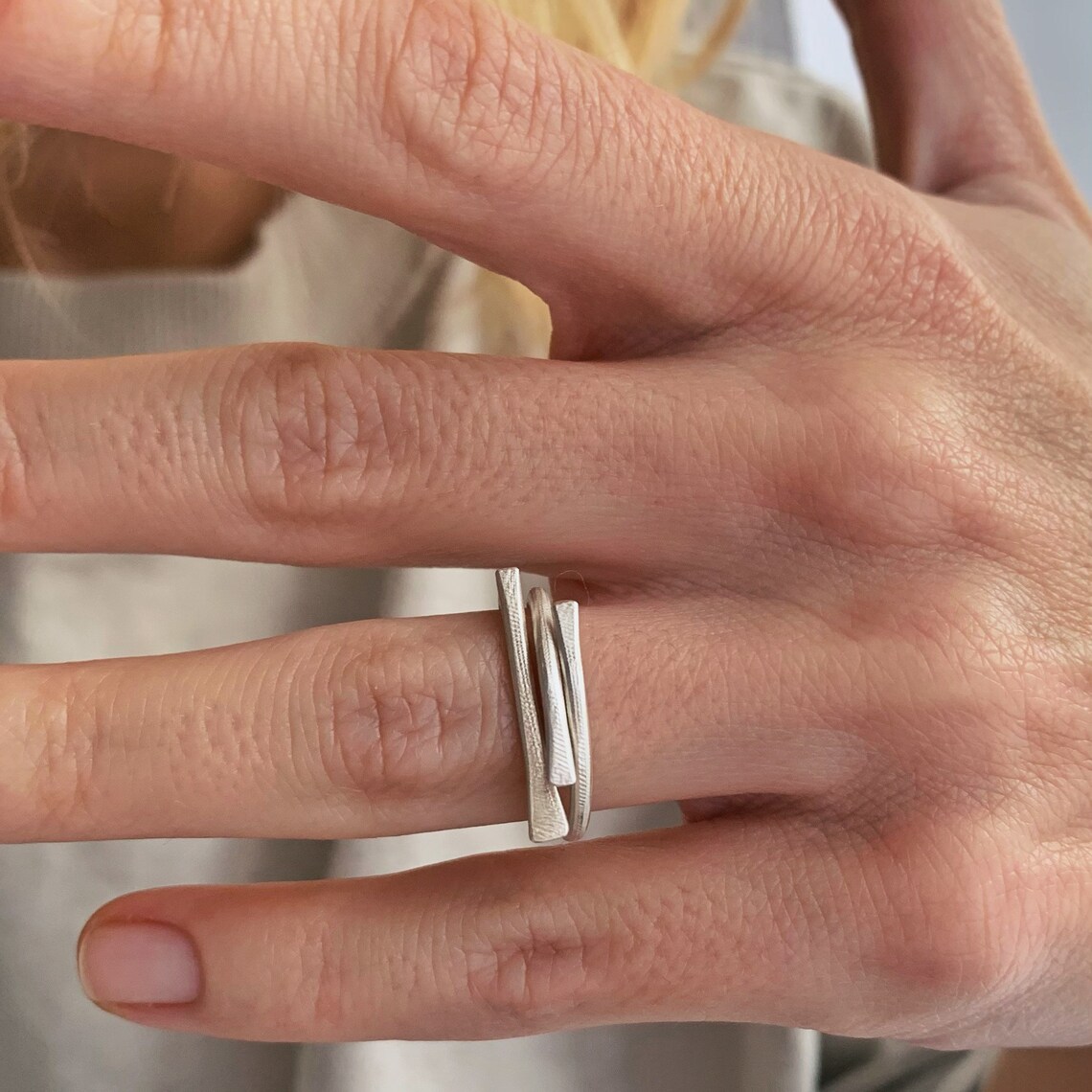 Salty drops silver925 ring minimal ring line simplicity | Etsy