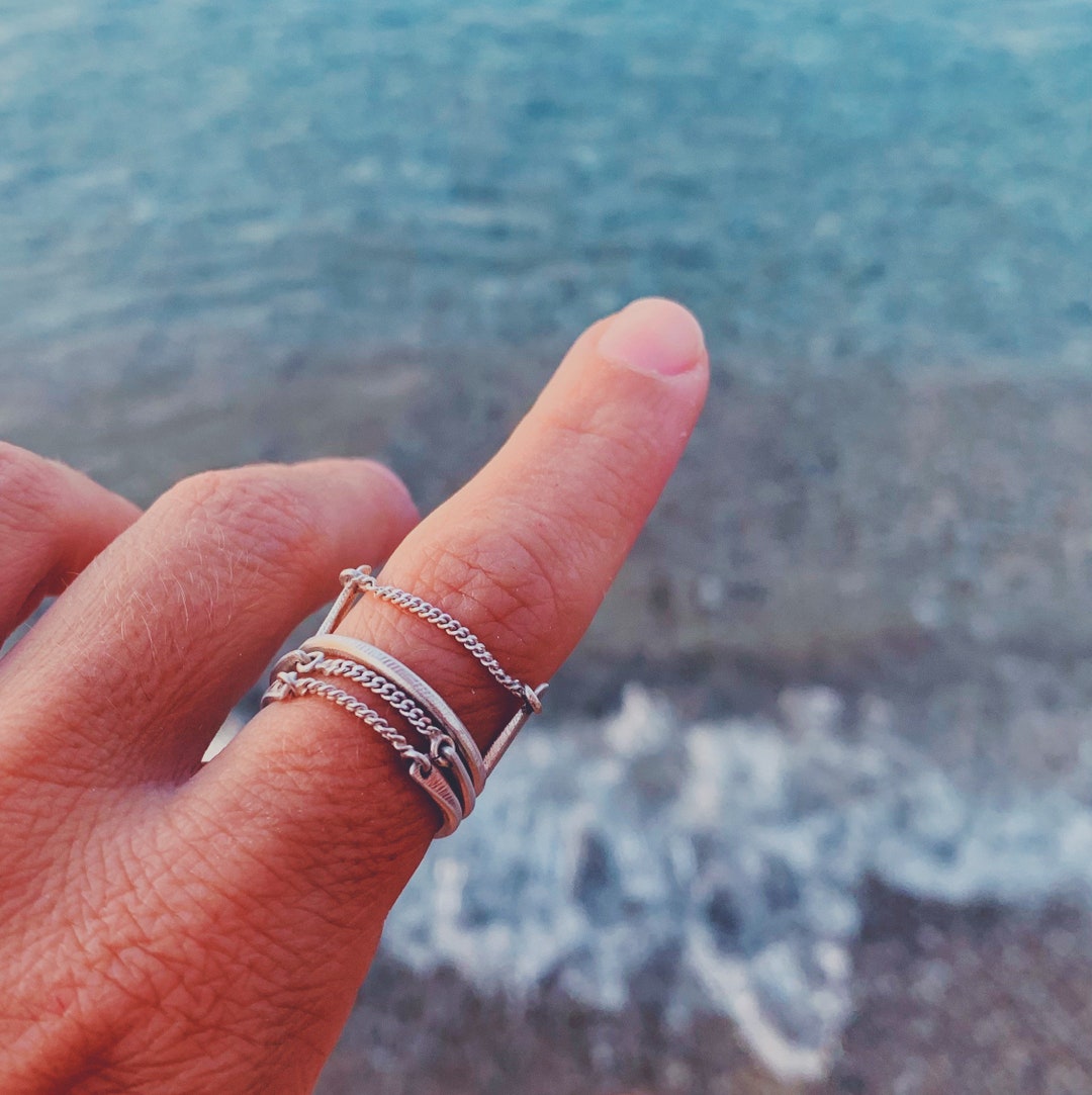 The Chain Series Silver925 Rings, Chain Rings, Ring Set, Minimal Rings ...