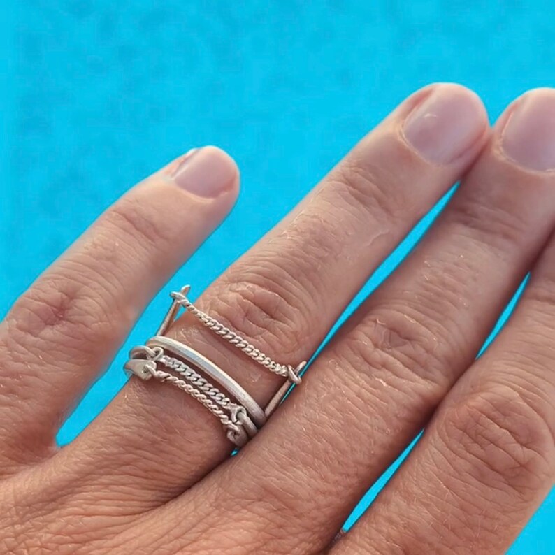 The Chain Series Silver925 Rings Chain Rings Ring Set | Etsy