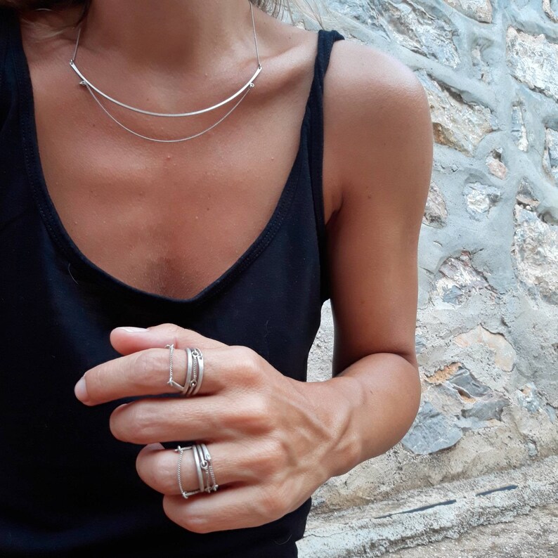 The Chain Series Silver925 Rings Chain Rings Ring Set | Etsy