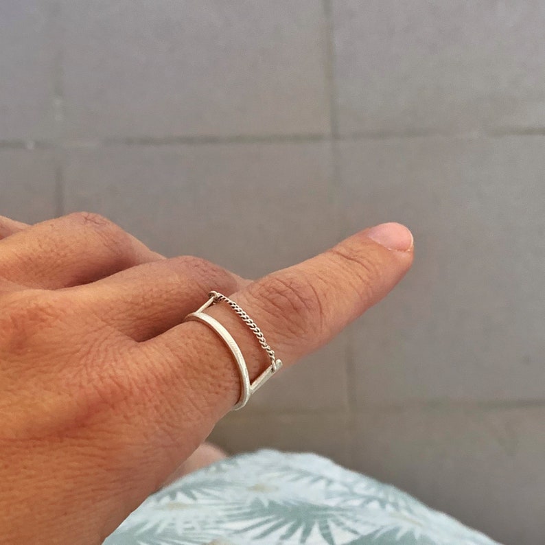 The chain series silver925 rings chain rings ring set | Etsy