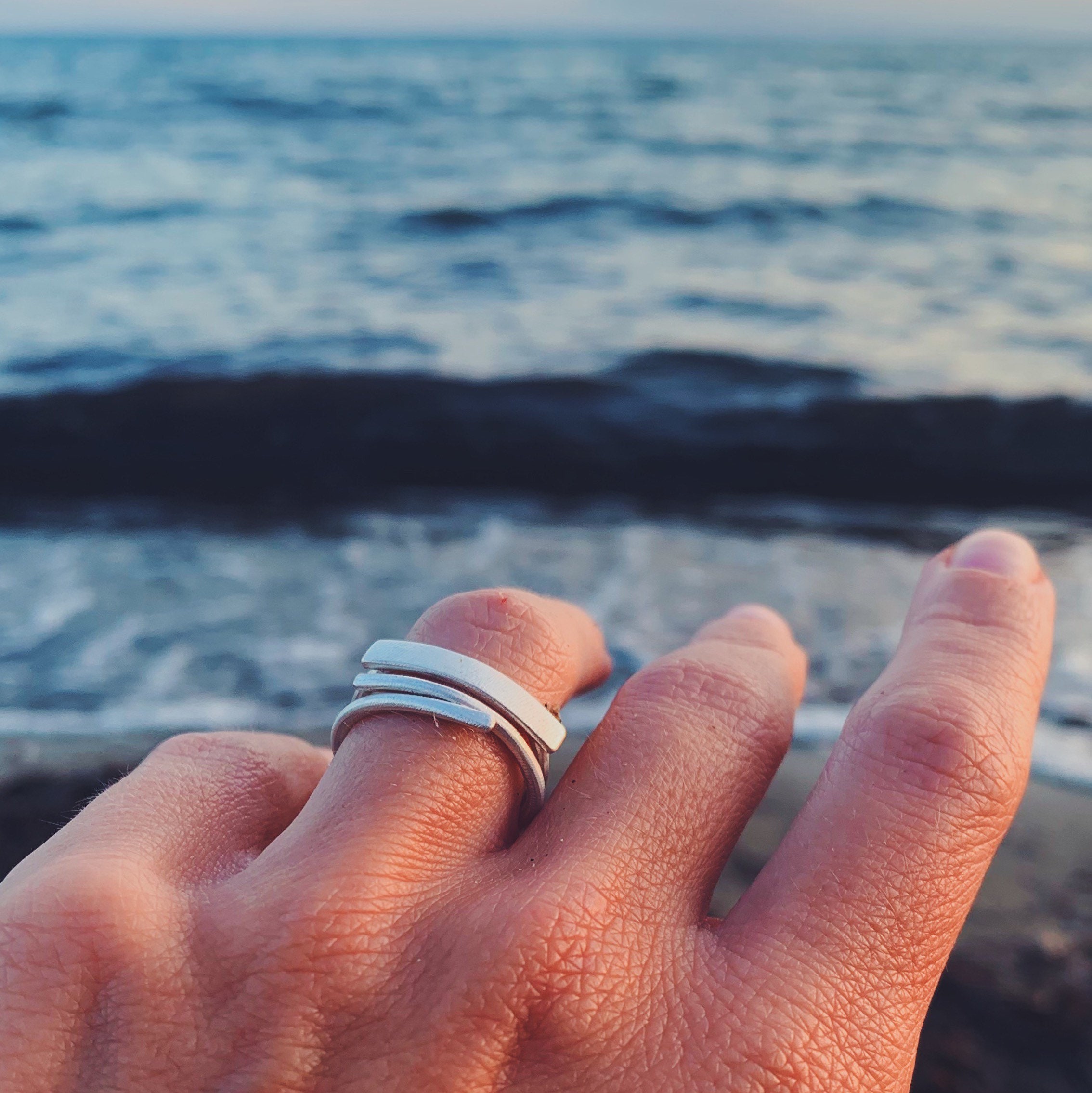 Salty Drops Silver925 Ring Minimal Ring Line Simplicity | Etsy