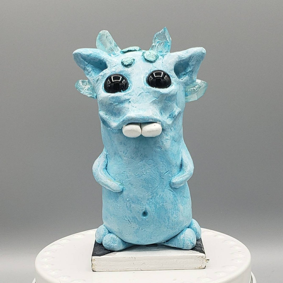 Blue Monster Cute Monster Crystal Overbite Sweet Gift Funny Sculpture ...