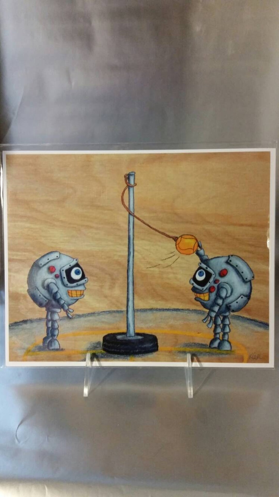 Robot Recess: Tether Ball. Robot Art. Art Print. Funny Art. - Etsy