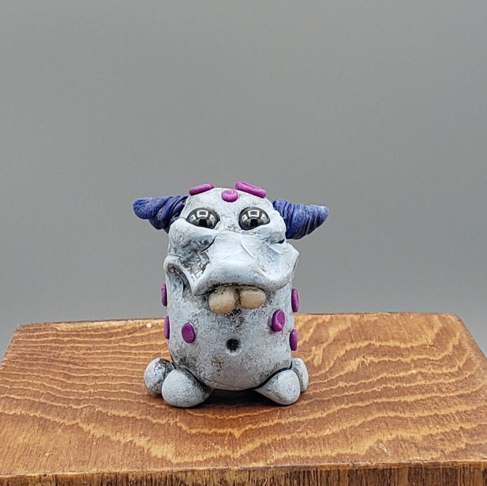 Goofball Monster Art Cute Polymer Clay Small Sculpture Funny Gift Art ...