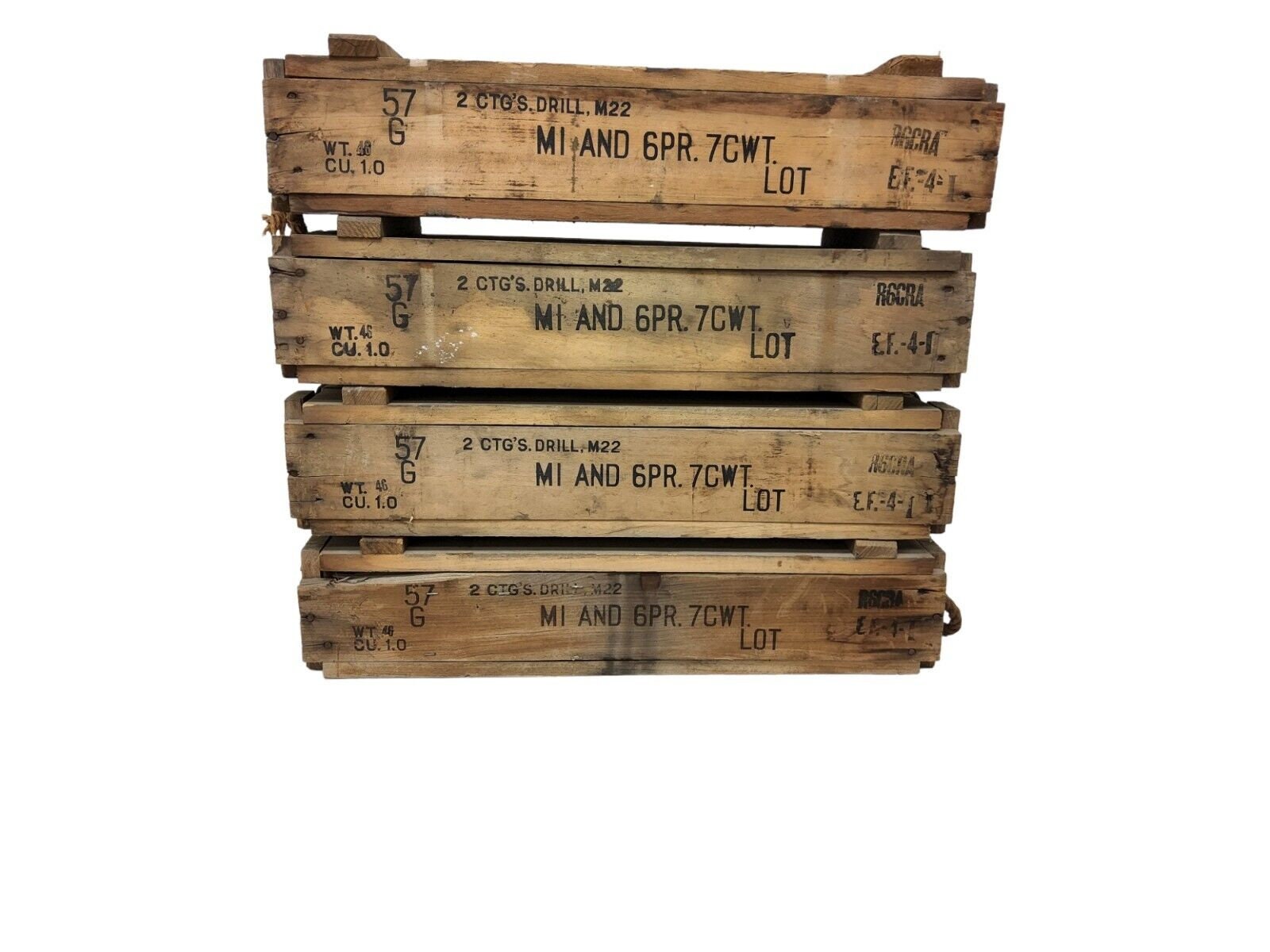 U.S. Army WWII Wooden Storage Crate for 57mm Anti-tank Gun Ammunition ...