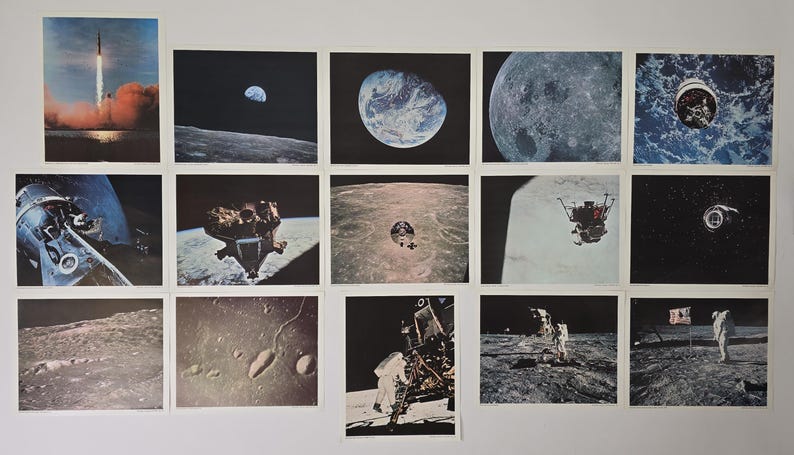 Vintage NASA Apollo Mission Lithographs, 1970s Eastman Kodak, Set of 15 ...