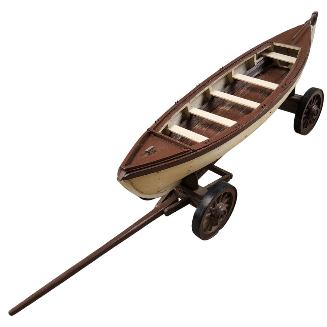 Antique Vintage Model of US Life Saving Service Surf Boat on Dolly ...