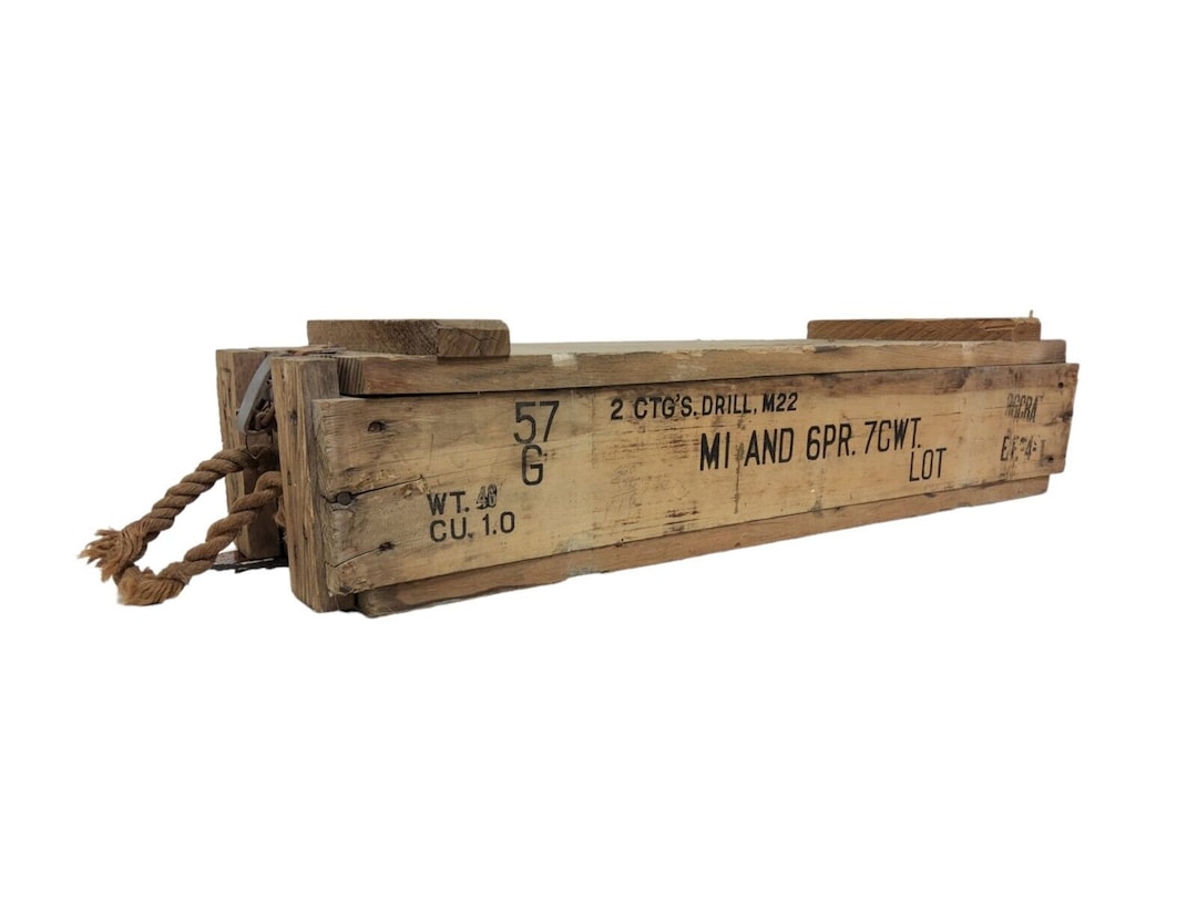 U.S. Army WWII Wooden Storage Crate for 57mm Anti-tank Gun Ammunition ...