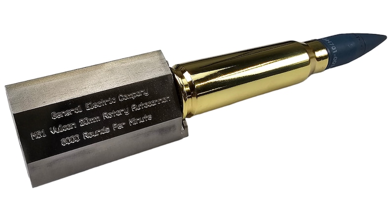 General Electric 20mm M61 Vulcan Bolt - Military PAPERWEIGHT - DESK ...