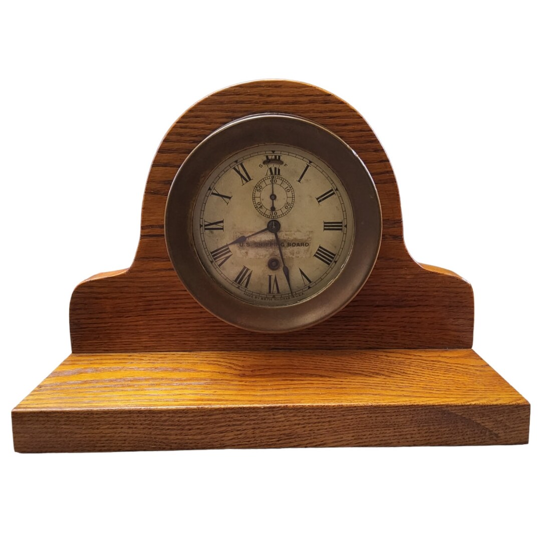 WWI US Shipping Board Ships Clock Mounted on Wooden Base for Display - Etsy