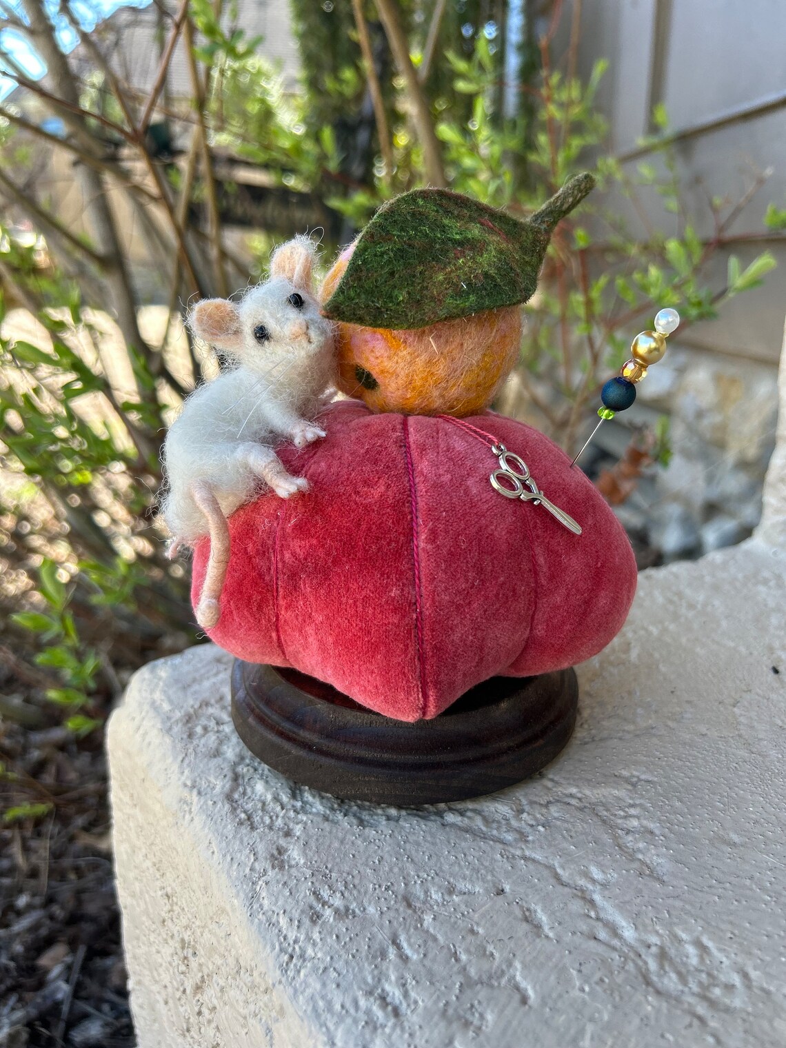 Mouse/peach Pincushion Needle Felted - Etsy
