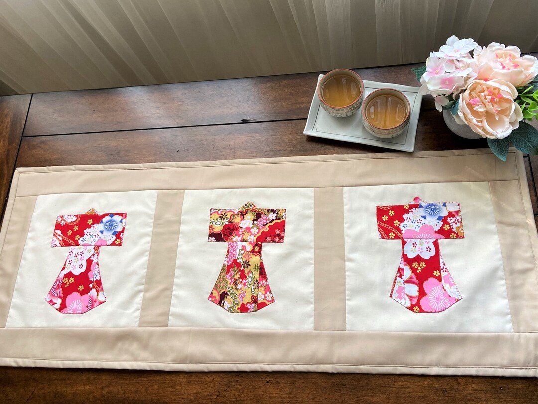 Kimono Table Runner Kimonos Are Handmade Appliques Japanese Inspired ...