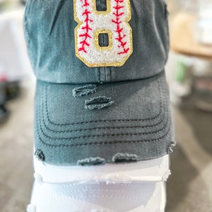 Customized Baseball Number Patch Hat for Baseball Moms With Player ...