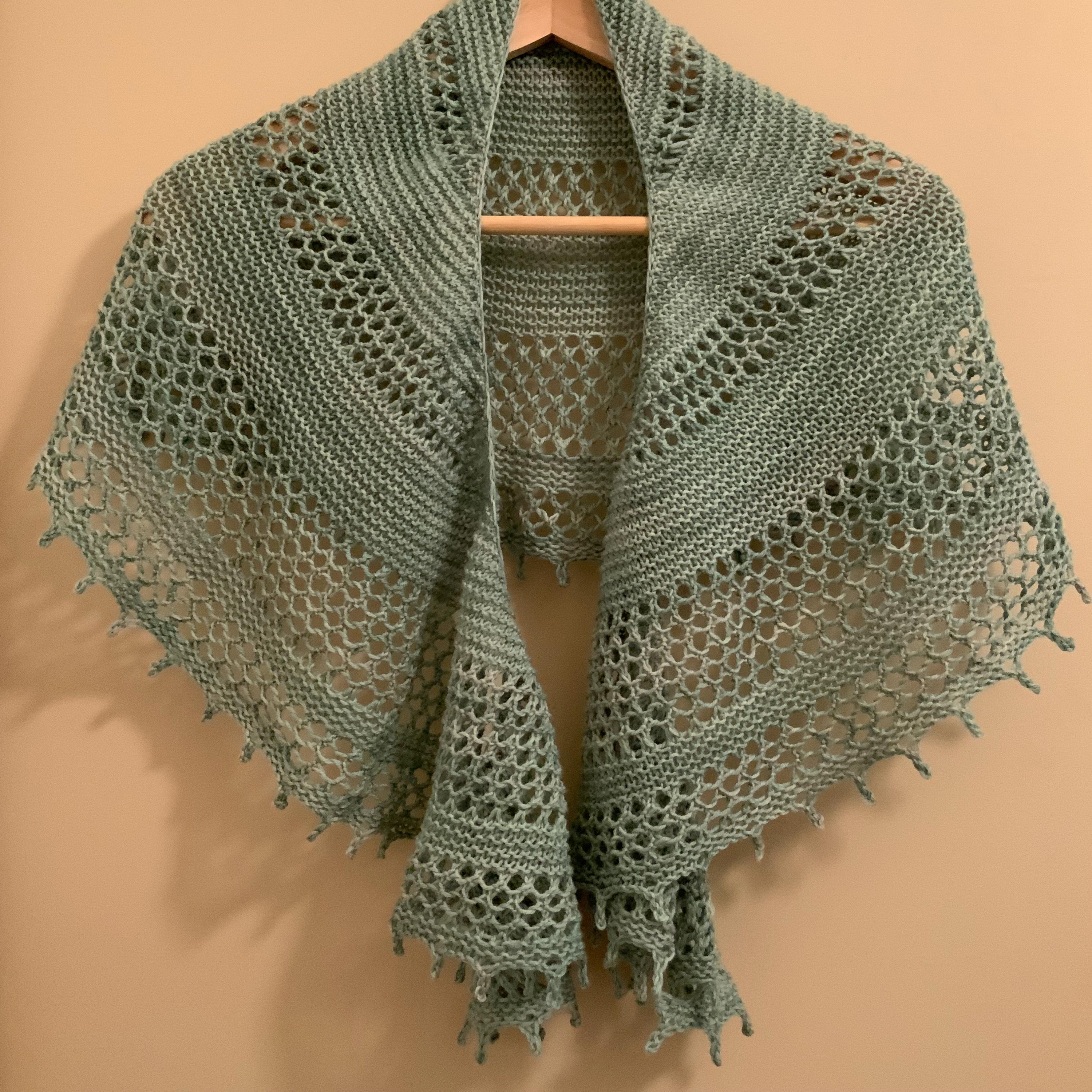 Hand Knit Shawl, Shawlette, Scarf, Pale Green, Merino Wool - Etsy