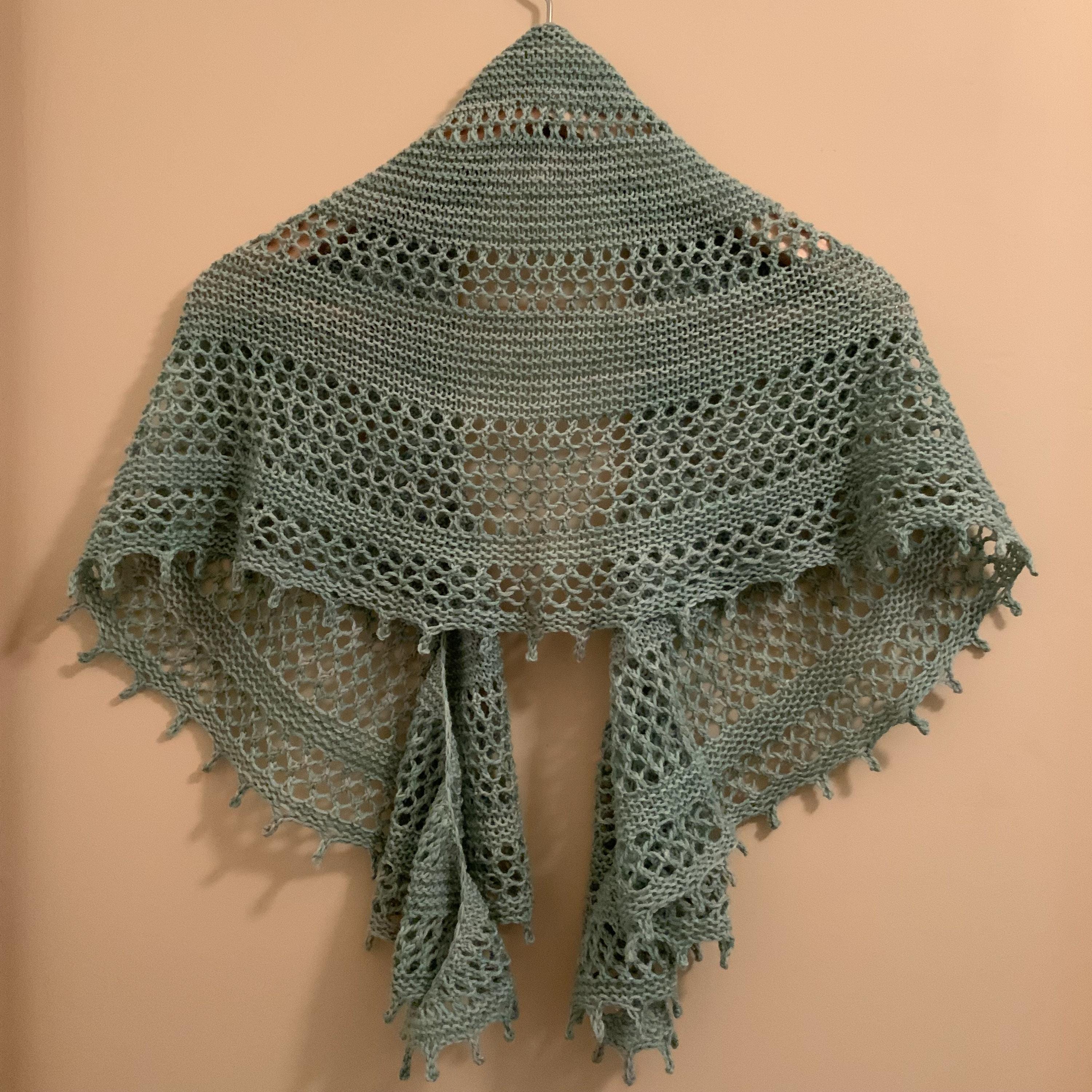 Hand Knit Shawl, Shawlette, Scarf, Pale Green, Merino Wool - Etsy