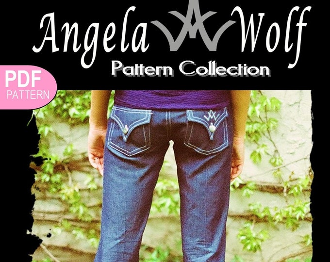 Angel Bootcut Jean #AW4200 | Angela Wolf Sewing Pattern Collection - Etsy