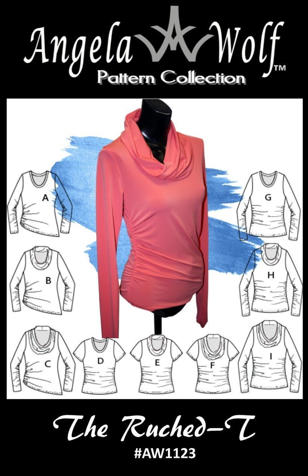 Ruched-t #AW1123 | Angela Wolf Sewing Pattern Collection - Sizes XXS ...