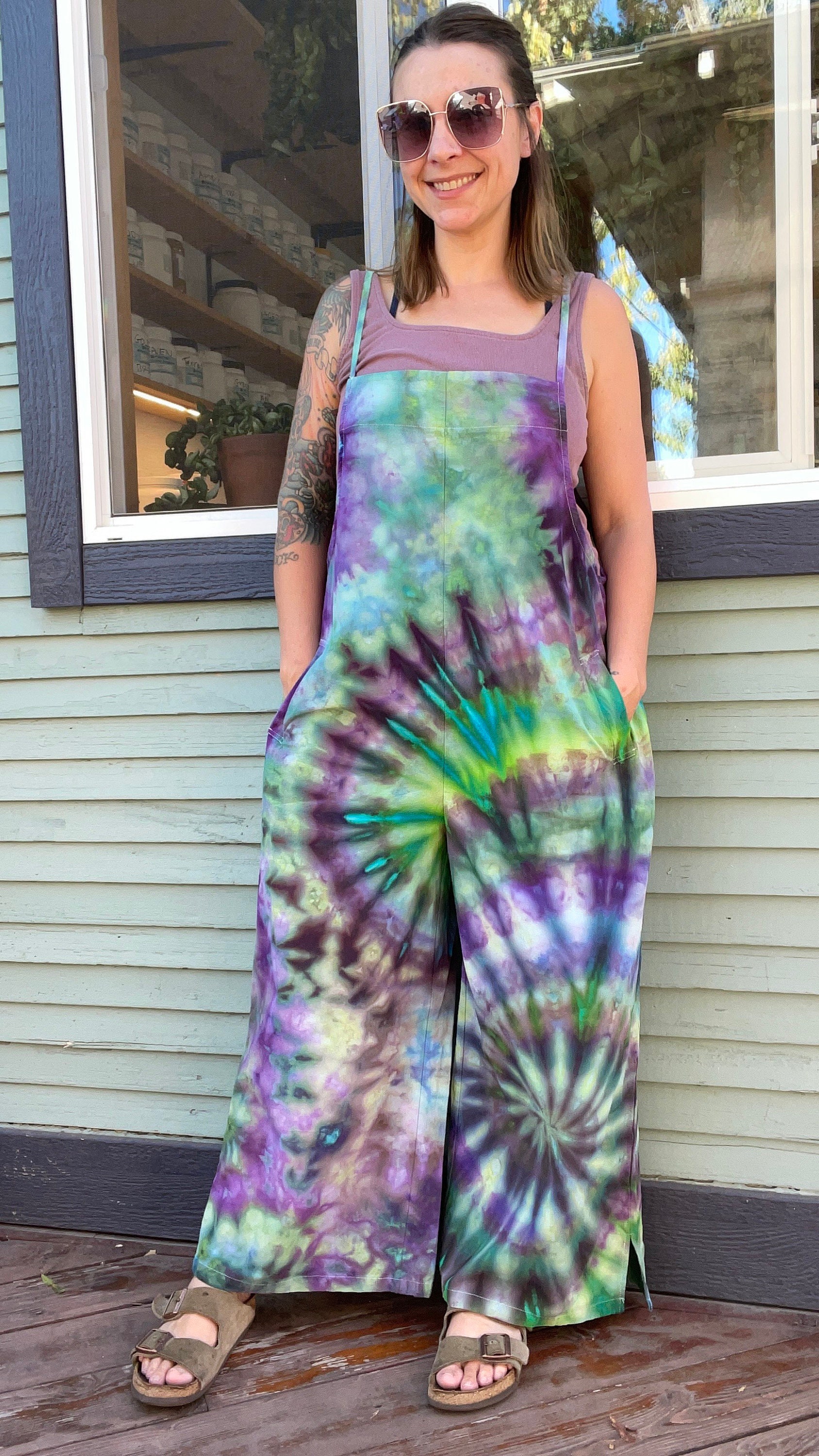 Tie Dyed Overalls | Extra Large