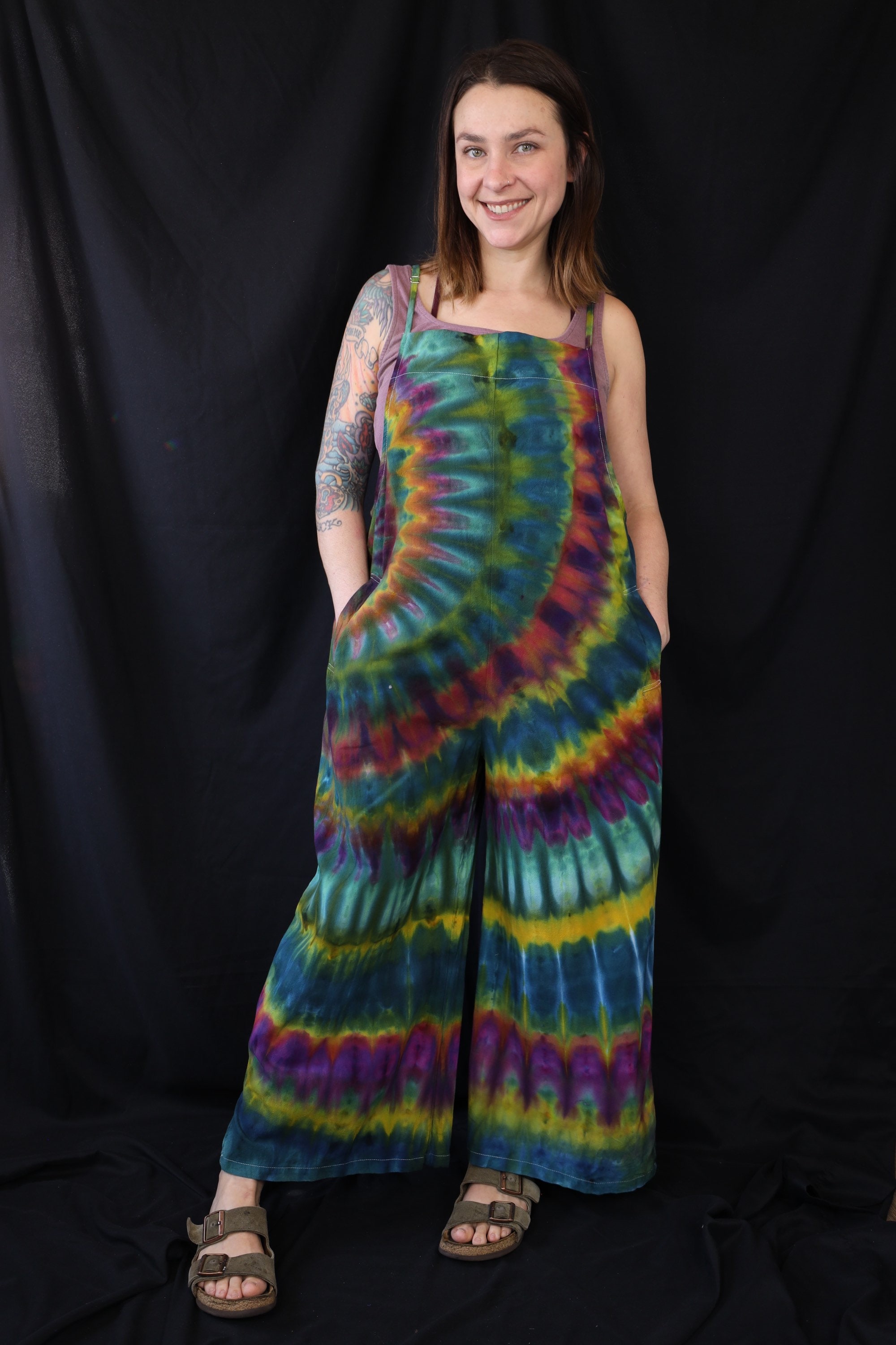 Tie Dyed Overalls | Extra Large