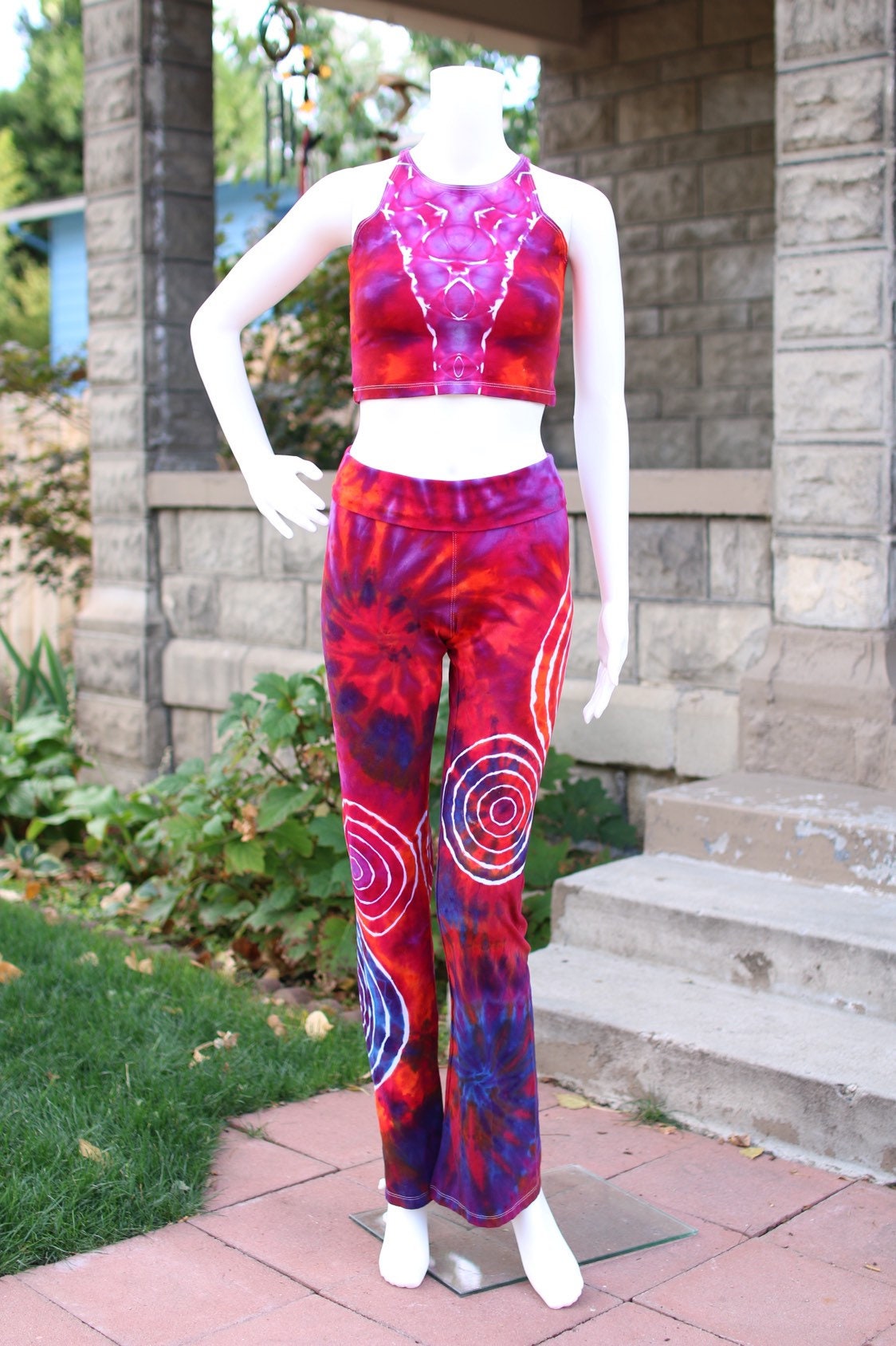 Tie Dye Yoga Pants And Crop Top Medium Yoga Pants With Matching Crop
