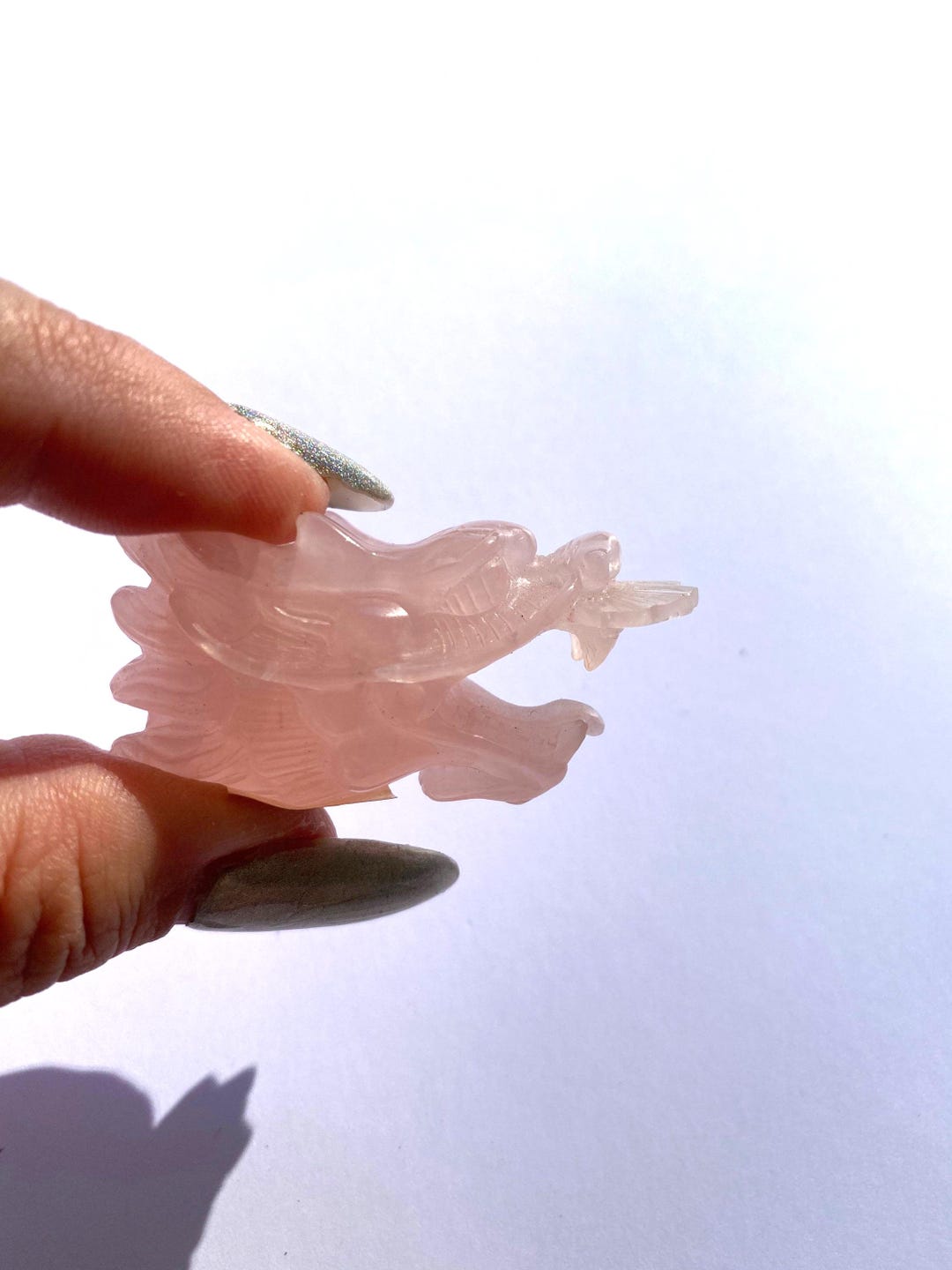 Collection of Rose Quartz Dragon Figures and Minature Quan Yin - Etsy