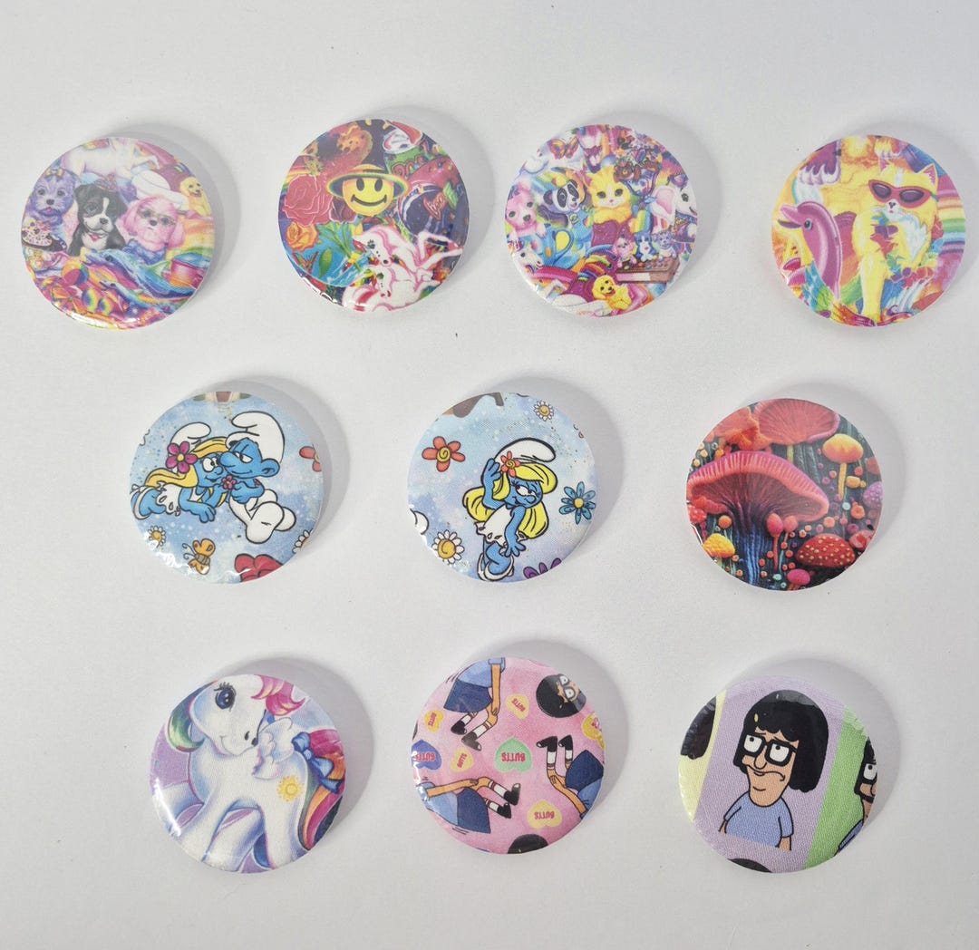 2.25 Inch Wide Round Character Pin Button - Etsy