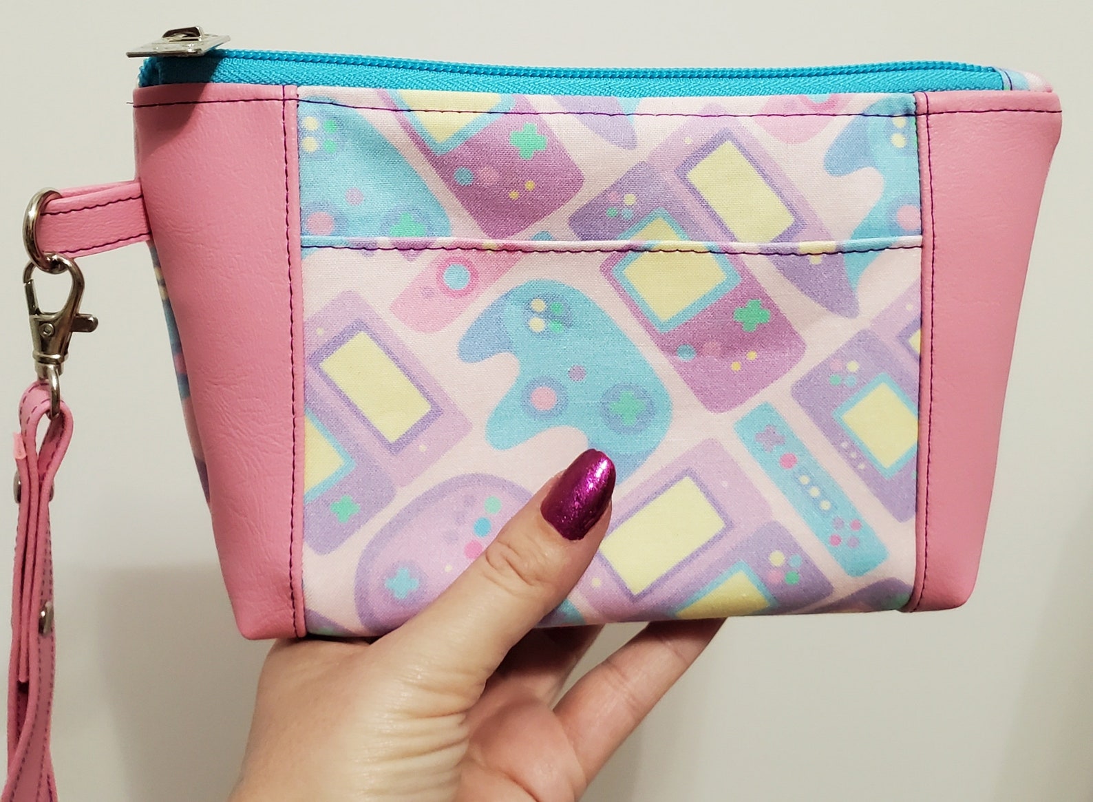Pastel Kawaii Gamer Video Game Lined Zipper Wristlet Pouch - Etsy