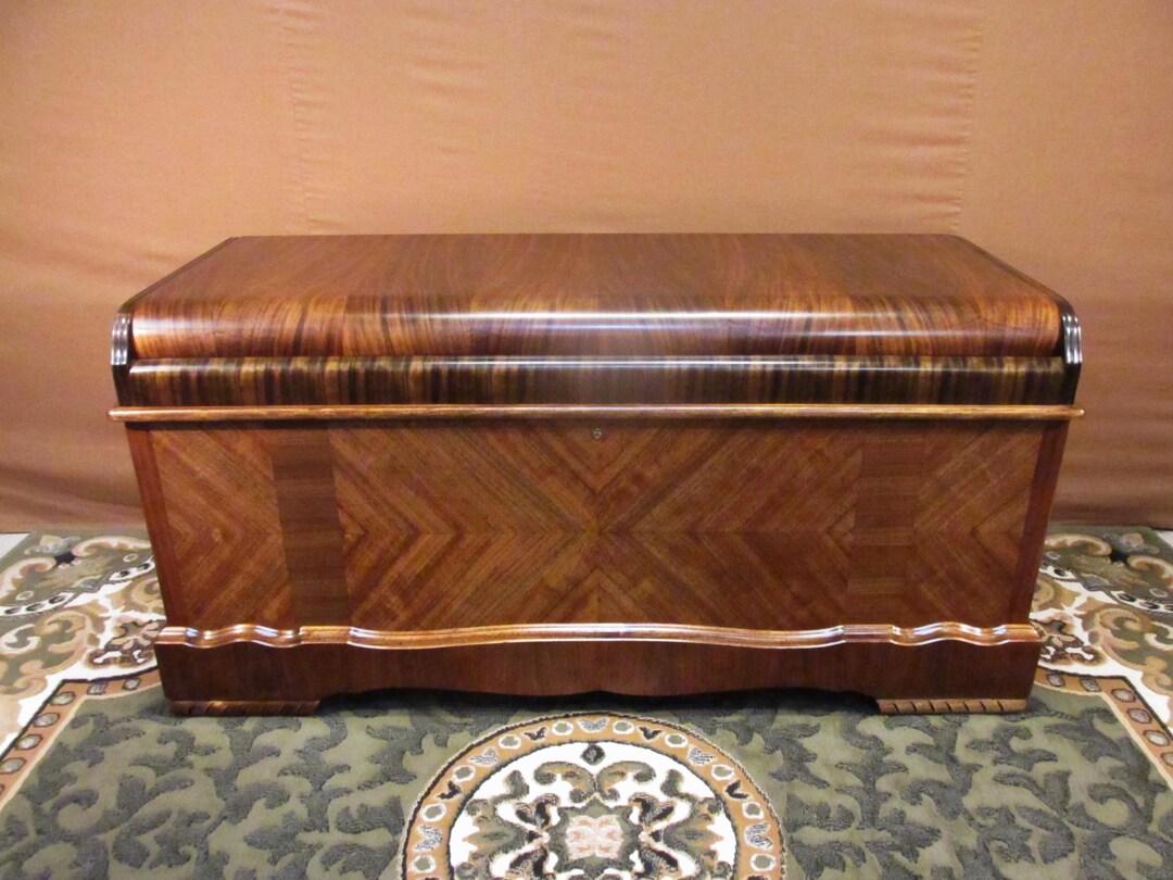 Restored 1940s Waterfall Cedar Chest by Roos - Etsy