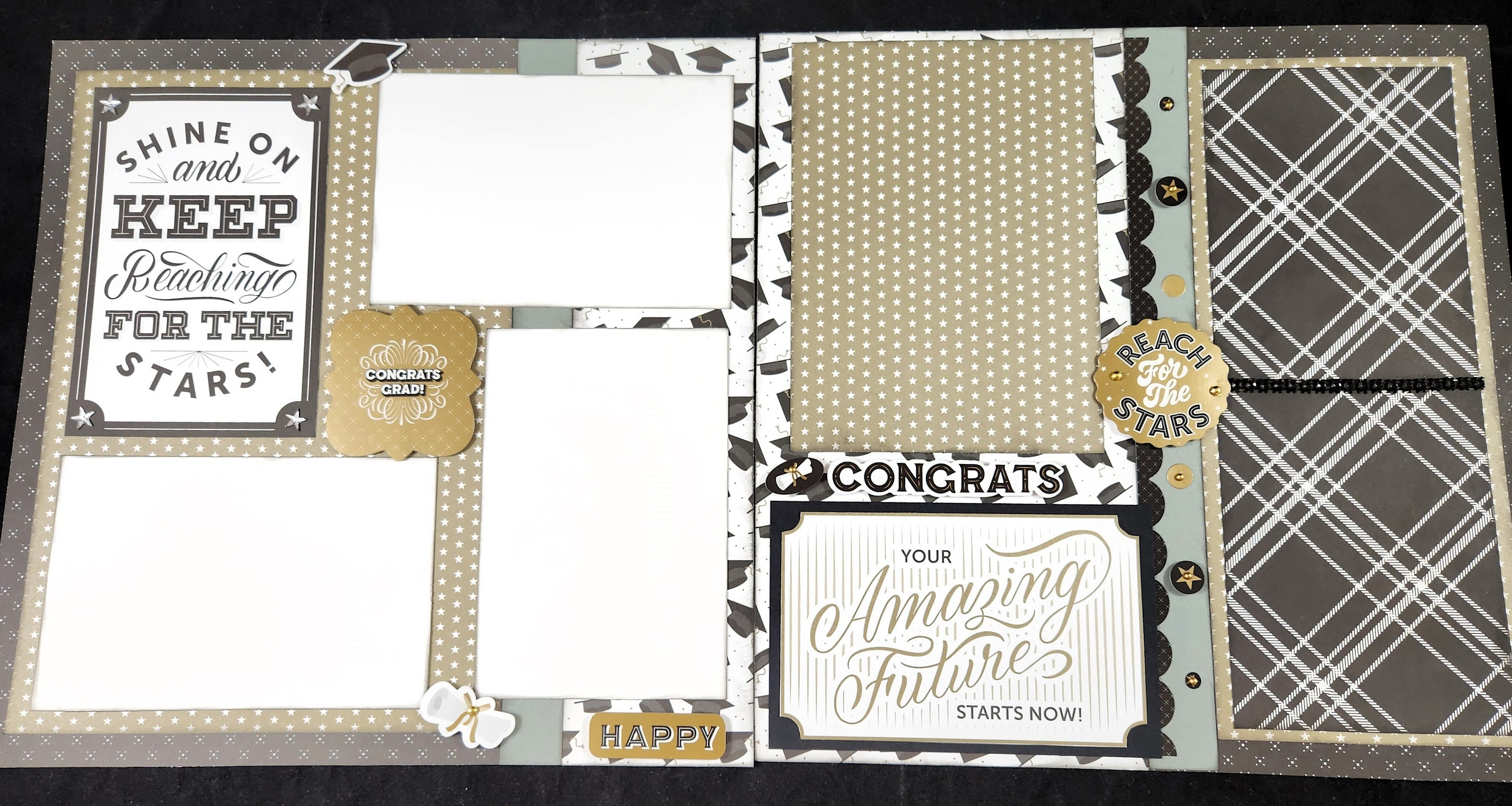 12X12 Graduation Scrapbook Page, Graduation Premade Scrapbook Page ...