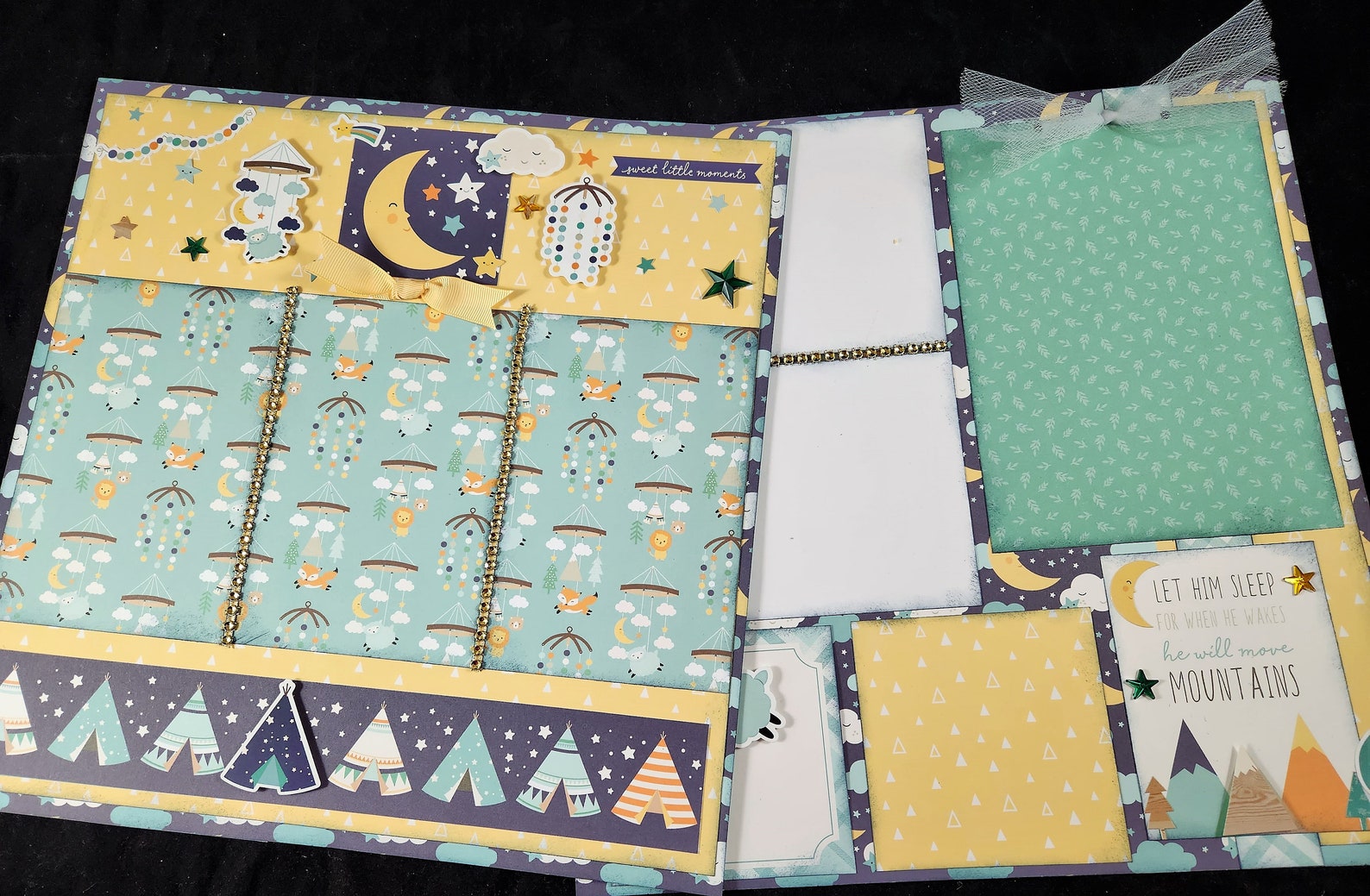 12X12 Baby Boy Scrapbook Page Kit, Baby Boy Premade Scrapbook Page, Boy ...