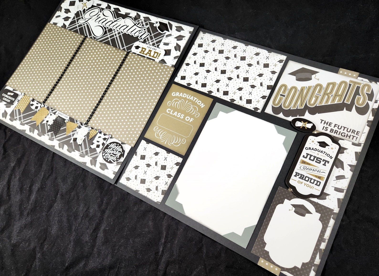 12X12 Graduation Scrapbook Page Kit, Graduation Premade Scrapbook, Senior Scrapbook Page, 12X12 ...