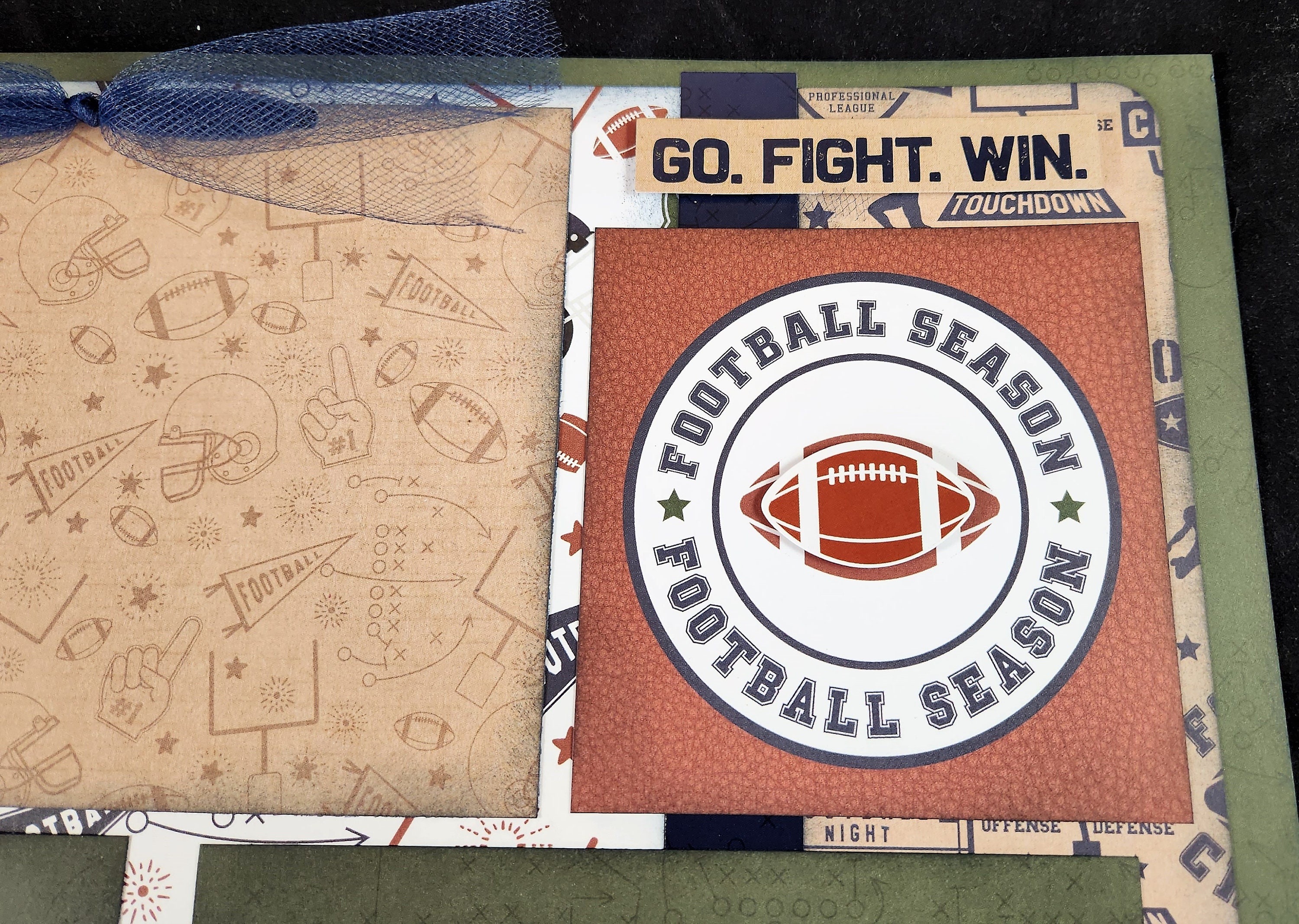 Football Scrapbook Page, Scrapbook Premade, 12X12 Premade Scrapbook ...