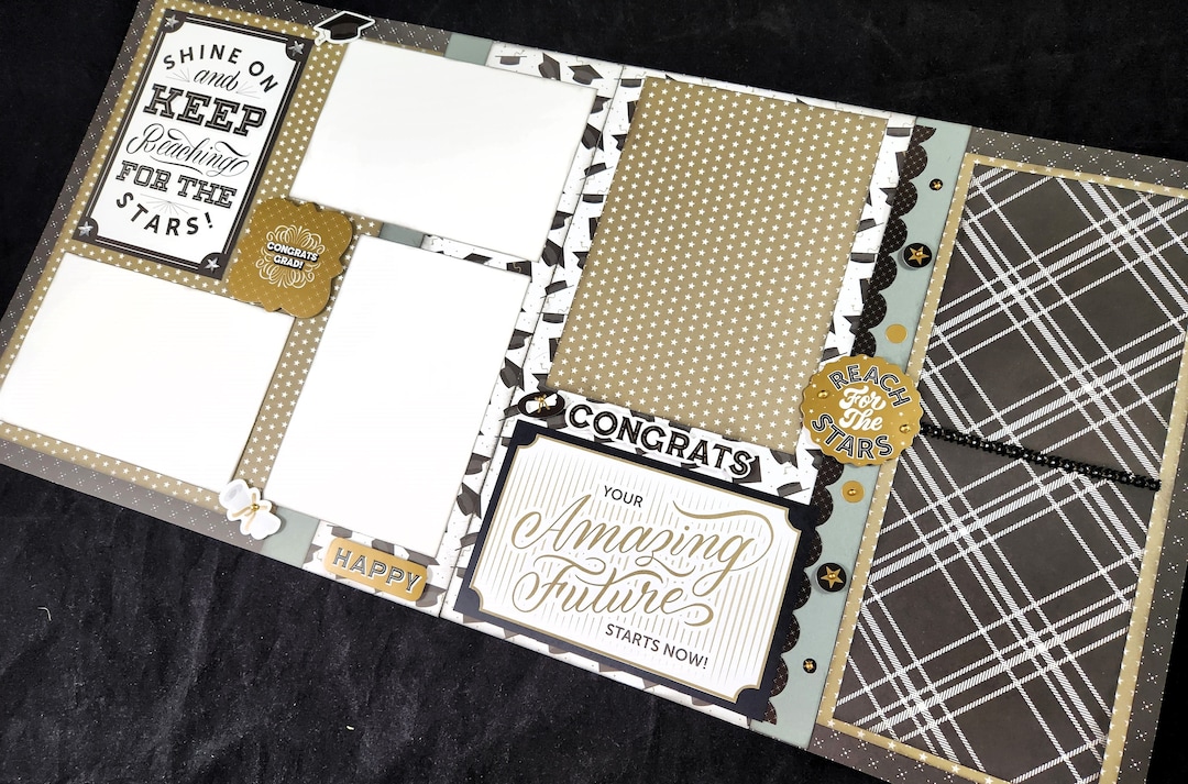 12X12 Graduation Scrapbook Page, Graduation Premade Scrapbook Page ...